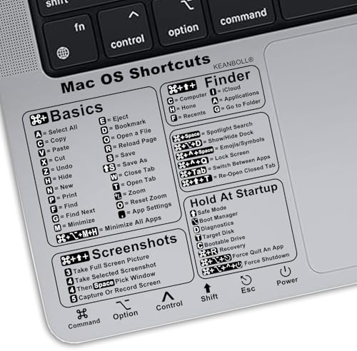 Amazon.com: 2 Pack Mac Keyboard Shortcuts Stickers for MacBook Air/Pro ...