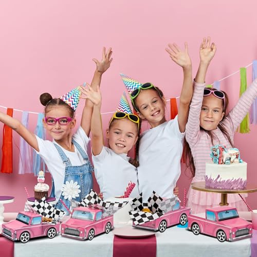 Snapklik.com : 24 Pcs Classic Car Party Food Boxes Pink Car Birthday ...