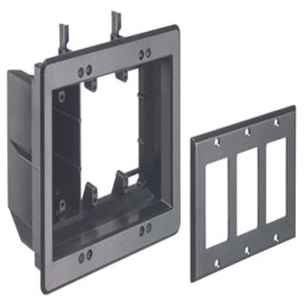 Arlington TVBU507BL-1 TV Box Recessed Outlet Wall Plate Kit, 3-Gang ...
