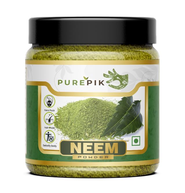 Pure Pik Organic Neem Powder 250 Gram Jar pack | Neem Powder for face ...