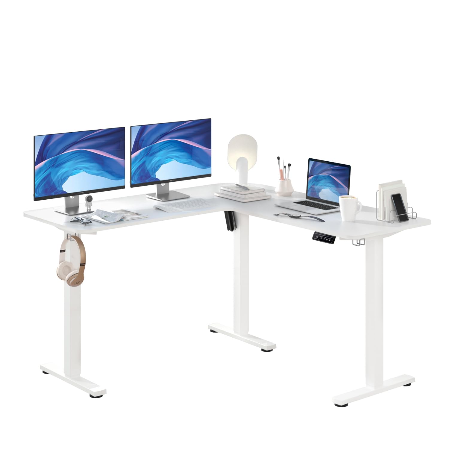 ERGOMAKER Corner Electric Standing Desk, 129 * 50cm Height Adjustable ...