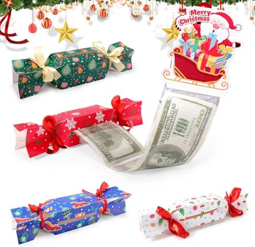 Amazon.com: 4 Pcs Christmas Surprise Money Pull Pouch, Candy-Inspired ...