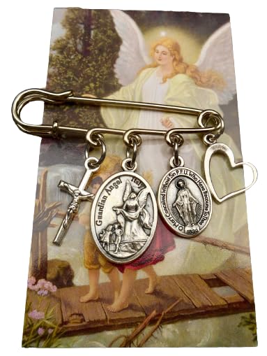 Amazon.com: Guardian Angel Pin, Baptism Pin, Protection from Evil ...