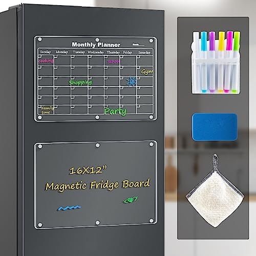 Amazon.com : Magnetic Calendar Dry-Erase Board for Fridge: Clear ...