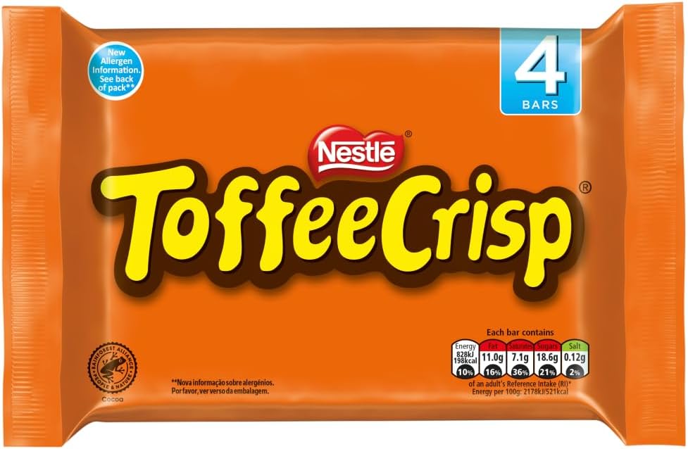 Toffee Crisp Bars 4 x 38g (152g) : Amazon.co.uk: Grocery