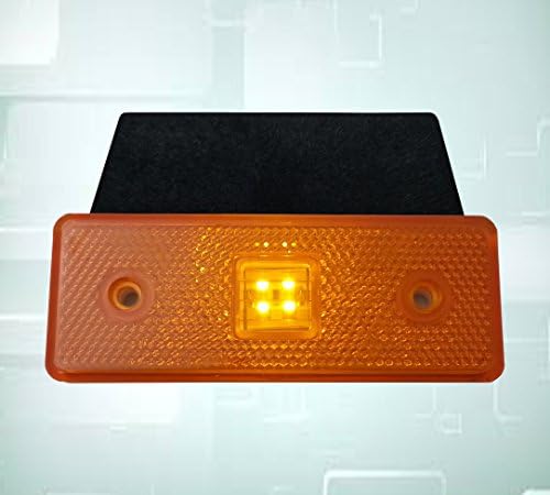 flexzon 1pc LED 12V Orange Side Marker Light Indicator with Bracket For Truck HGV Trailer Lorry ...