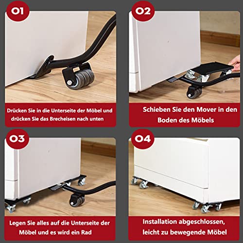 Furniture Transport Roller Set, Load Capacity 1200 kg, Furniture ...