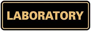 Signs ByLITA Standard Laboratory Sign(Black Gold) - Large : Buy Online ...