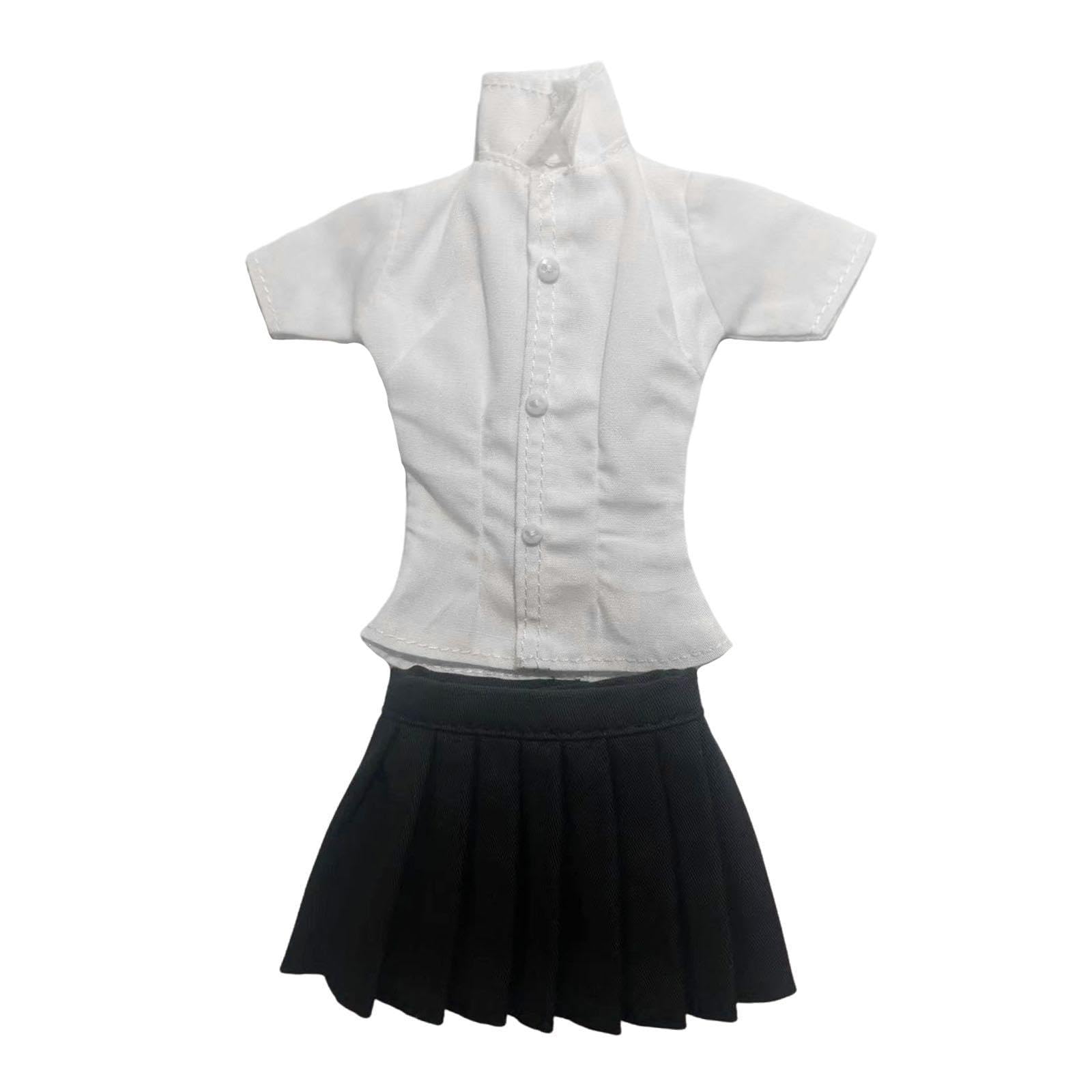 Amazon.co.jp: STARTIST 1/6スケールフィギュア用半袖ブラウスとスカート衣装、ファッションレトロコスプレミニチュアトレンディな服、12インチアクションフィギュア用, 黒い ...