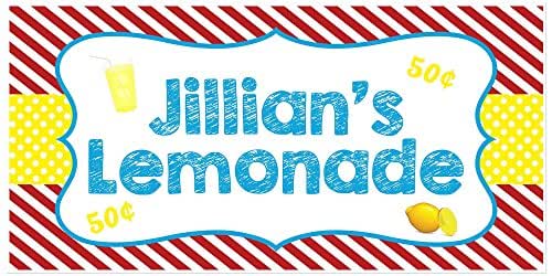 Amazon.com: Ice Cold Lemonade Stand Sign Personalized Banner : Patio ...