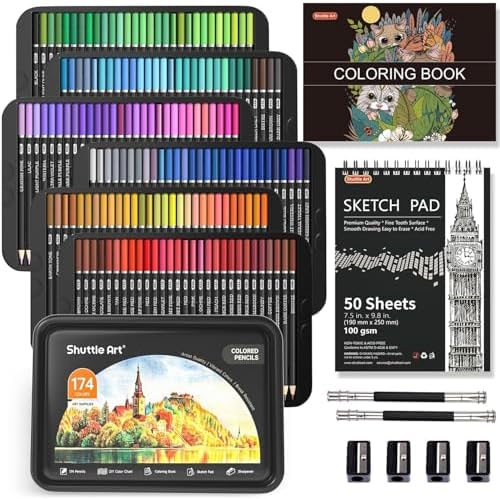 Buntstifte Bleistift , 96 Stück Art Set mit Aquarellstift, Graphitstift ...