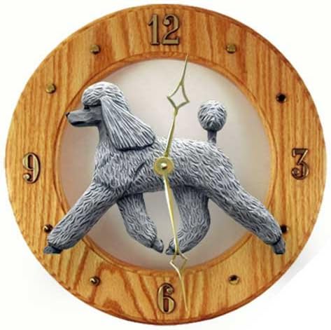 Amazon.com: Grey Poodle Wall Clock in Light Oak by Michael Park : Home ...