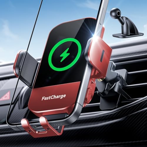 Amazon.com: Wireless Car Charger, Phone Mount Holder Car Charger 15W ...