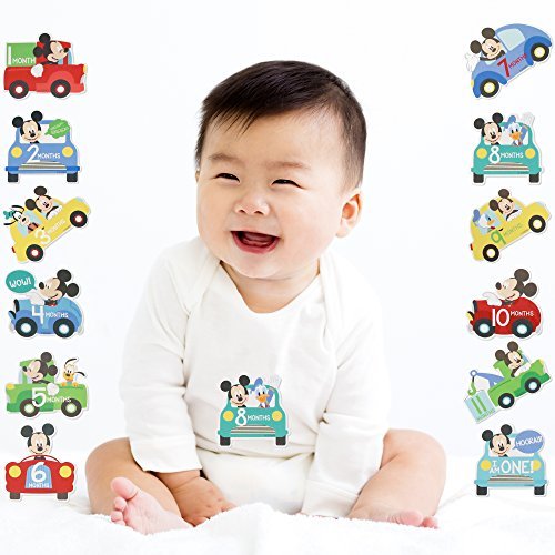 Amazon.com: Disney Baby Boys Mickey Mouse Monthly Milestone Photo Prop ...