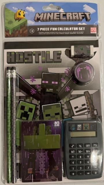 Amazon.com: Minecraft Calculator School Supplies Set - 7 Piece Bundle ...