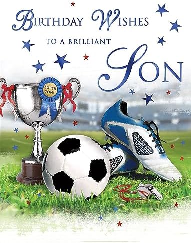 Regal Publishing Traditional Birthday Card Brilliant Son Football - 8 x ...
