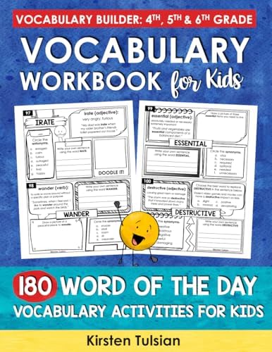 Amazon.com: Vocabulary Workbook for Kids: 180 Word of the Day ...
