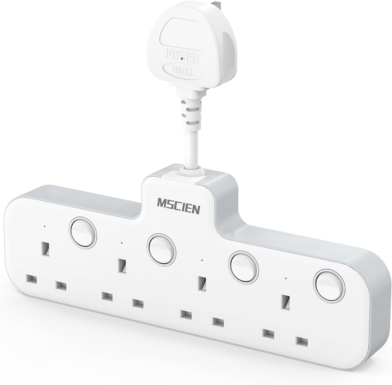 Mscien Hanging Plug Extension Socket, Multi Plug with Switches 4 Way ...
