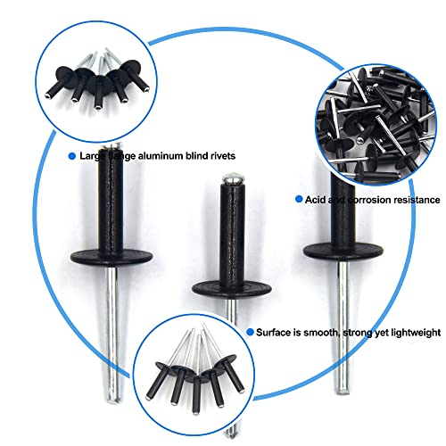 Large Flange Rivets,BESTYCHAO 50pcs Aluminum Blind Rivets with Large ...