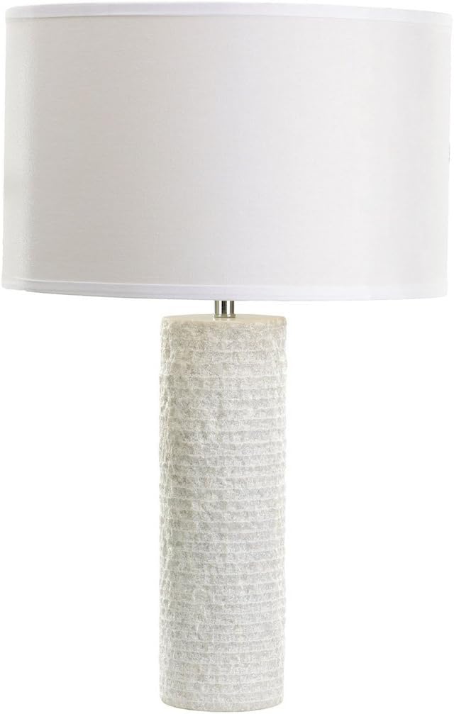 Elk Lighting 8989-001-LED Rough Round LED Table Lamp, White Marble ...