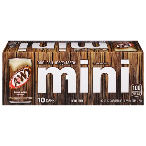Amazon.com: A&W Root Beer Soda, Mini Cans, 10 pk, 7.5 Fl Oz : Grocery ...