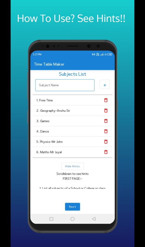 TimeTable-Maker: Make Multiple Classes Time tables at once!!! For ...