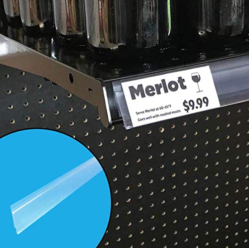 Shelf Label Strips, 100 Pack Snap-in Angled 1.25”H Shelf Label Holder ...