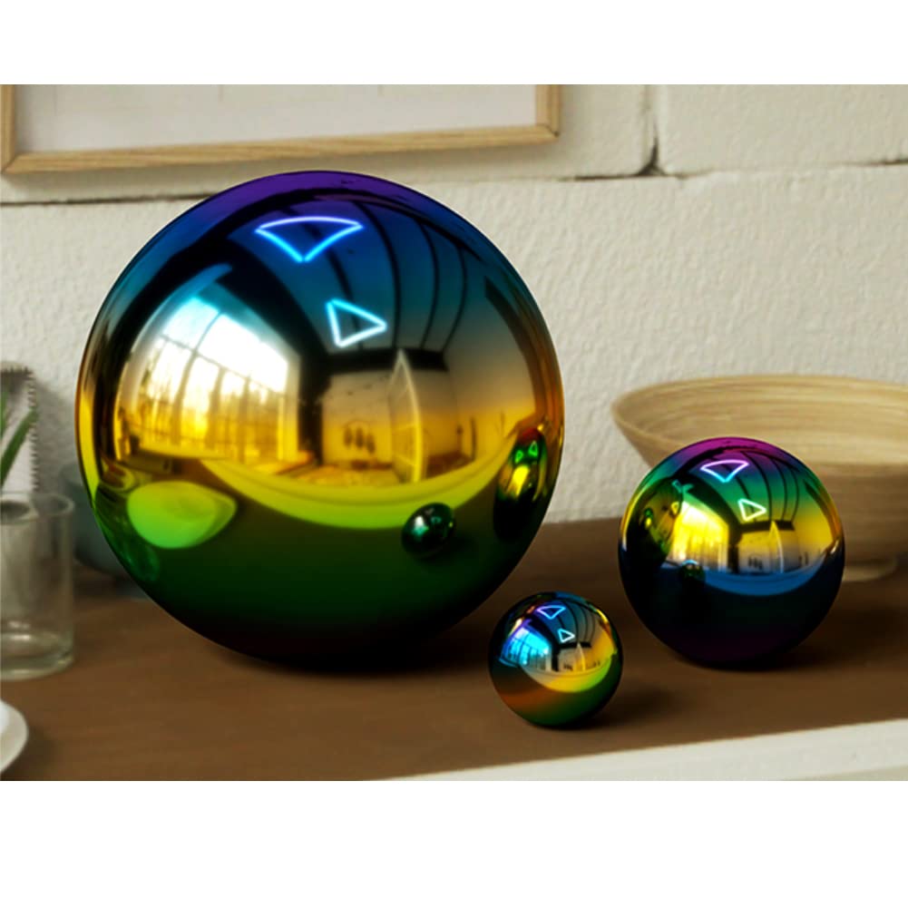 Gazing Ball Rainbow Colors Gazing Ball Stand Gazing Globe 6/8/10Inch