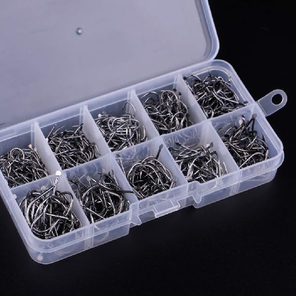 500Pcs Fishing Hooks 3#-12# Carp Single Fishing Hook Set Fly Fishing ...