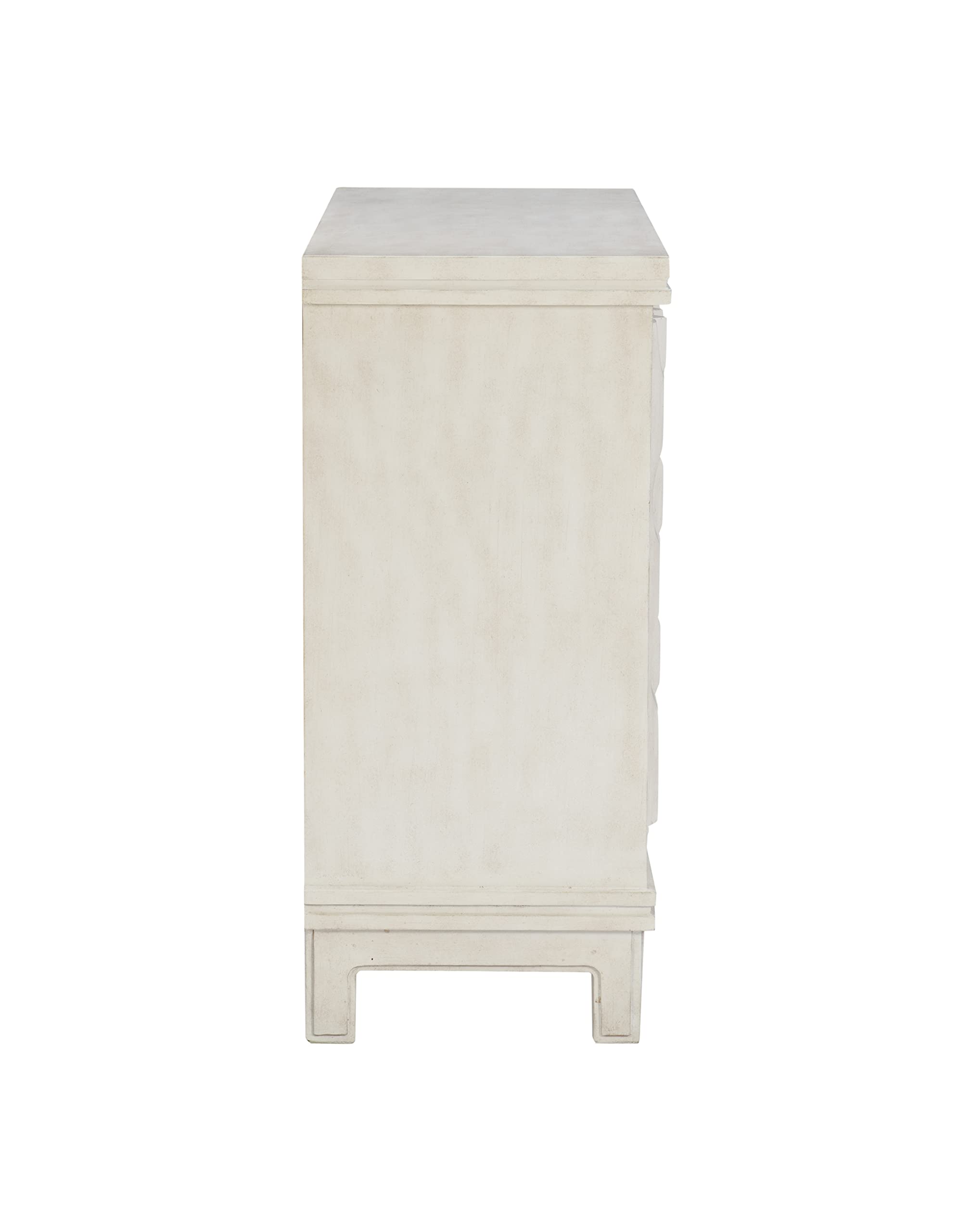 Powell Cream Two Shelves Tanner 3D Carved Cabinet