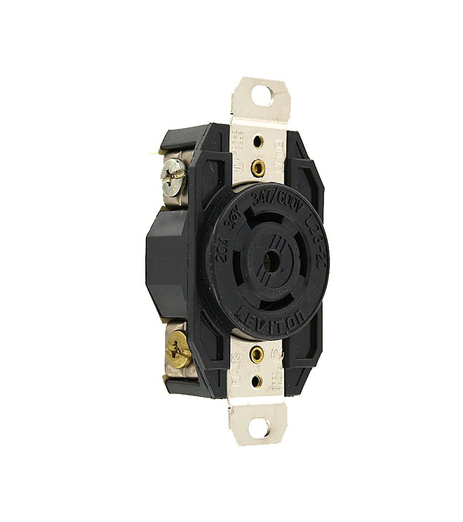 Amazon.com: Leviton 2530 20 Amp, 347/600Volt- 3PY, Receptáculo de ...