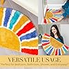 Amazon.com: Bathroom Rugs Colorful Rainbow Half Circle Bath Mat, Retro ...