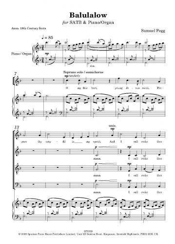 Sam Pegg: Balalulow: SATB: Vocal Score : Samuel Pegg: Amazon.co.uk ...