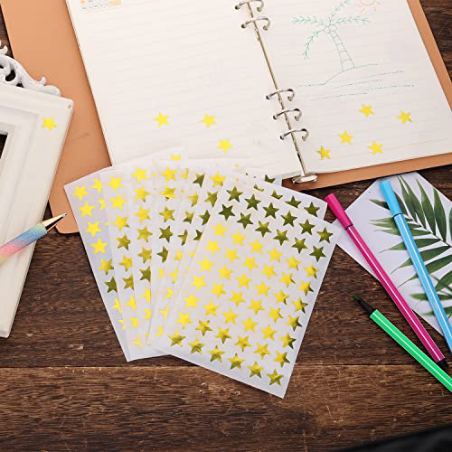 30 Sheets/1620pcs Star Stickers for Crafts, Gold Foil Star Stickers for ...