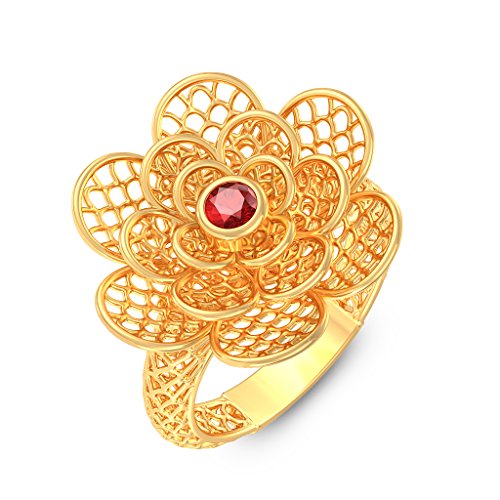 Buy BlueStone Lattice Collection 18k Yellow Gold and Ruby Camilla Ring ...