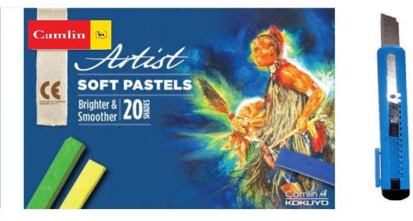 Camlin 20 Shades Artist Soft Pastels With Cutter|Multicolor : Amazon.in ...