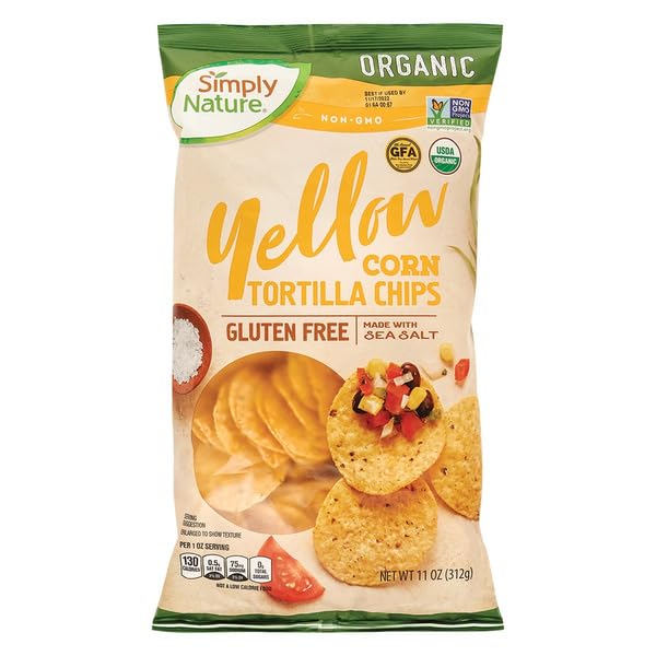 Amazon.com: Simply Nature Organic Yellow Corn Tortilla Chips, 11 oz ...