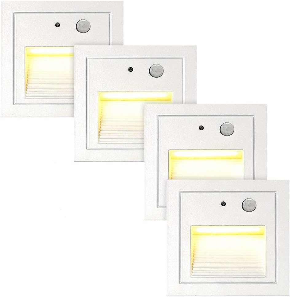 FVTLED 4 Pack 3W LED Step Light, Motion Sensor Photosensitive AC 85 ...