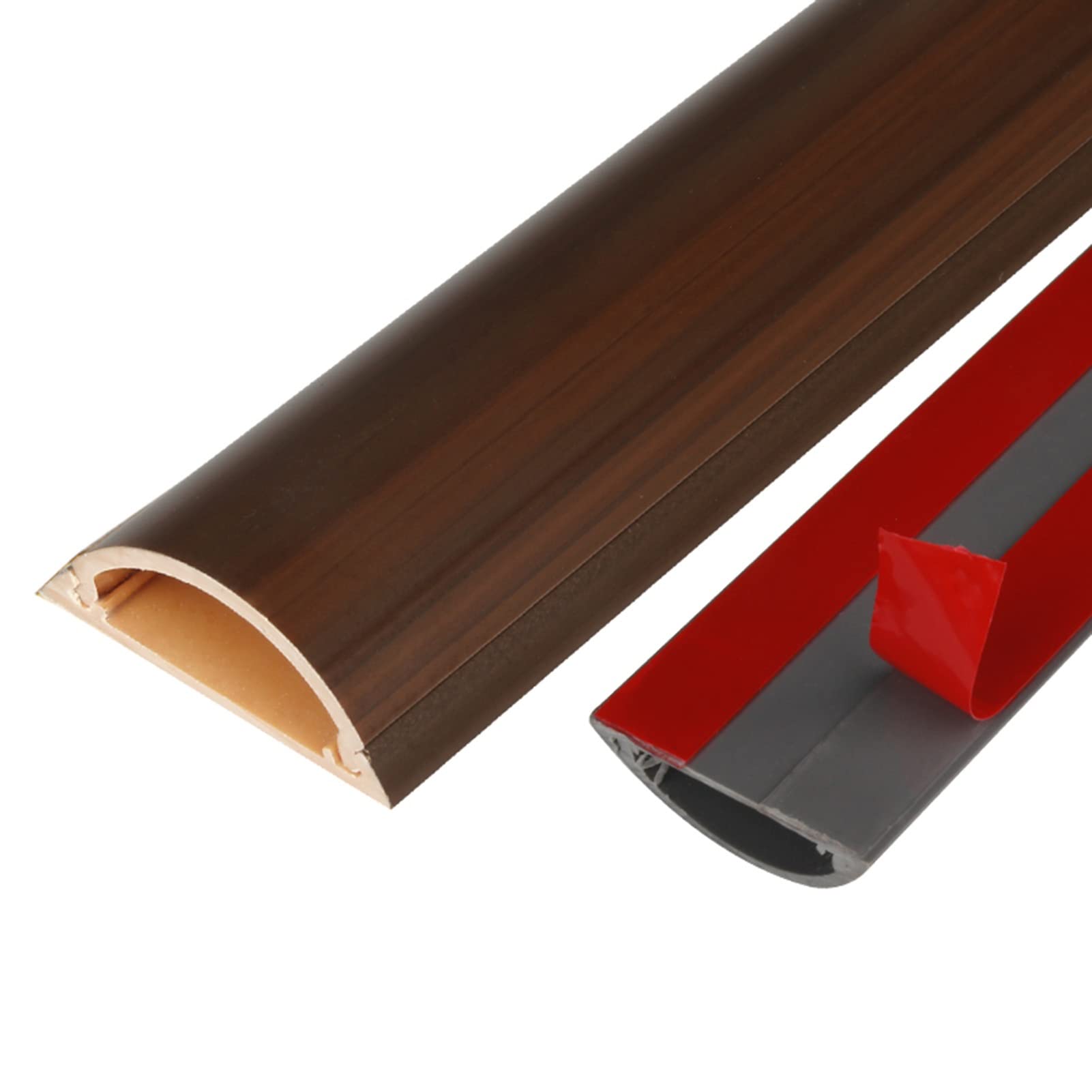 Pvc Wood Grain Cable Concealer Hider Half Round Floor Wire | Desertcart ...
