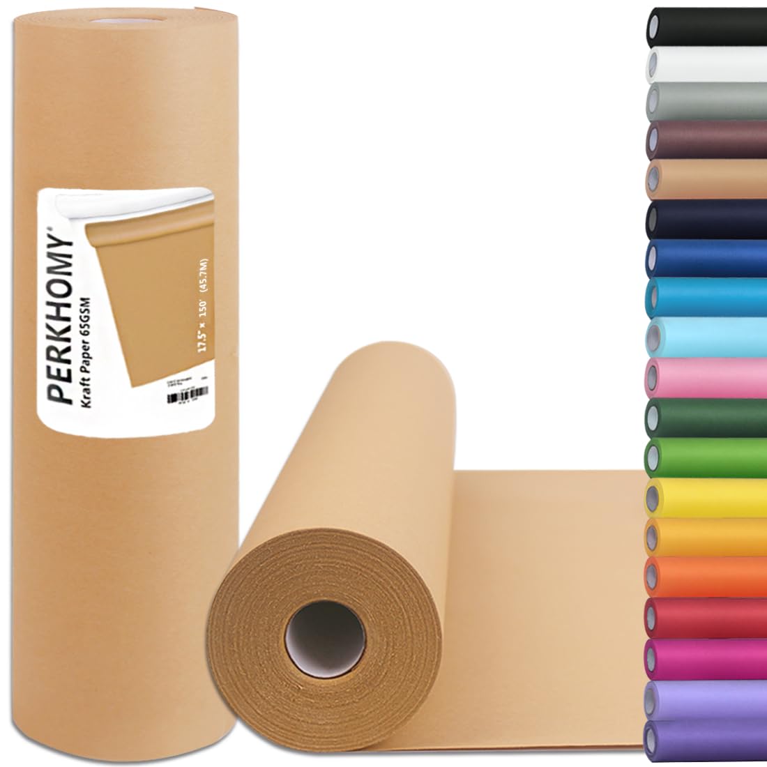 PerkHomy Brown Kraft Paper Roll 17.5" x 1,800" (150') for Gift Wrapping ...