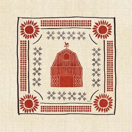 Little Red Farm Tile I by Charron, Veronique - Fine Art Print on Canvas ...