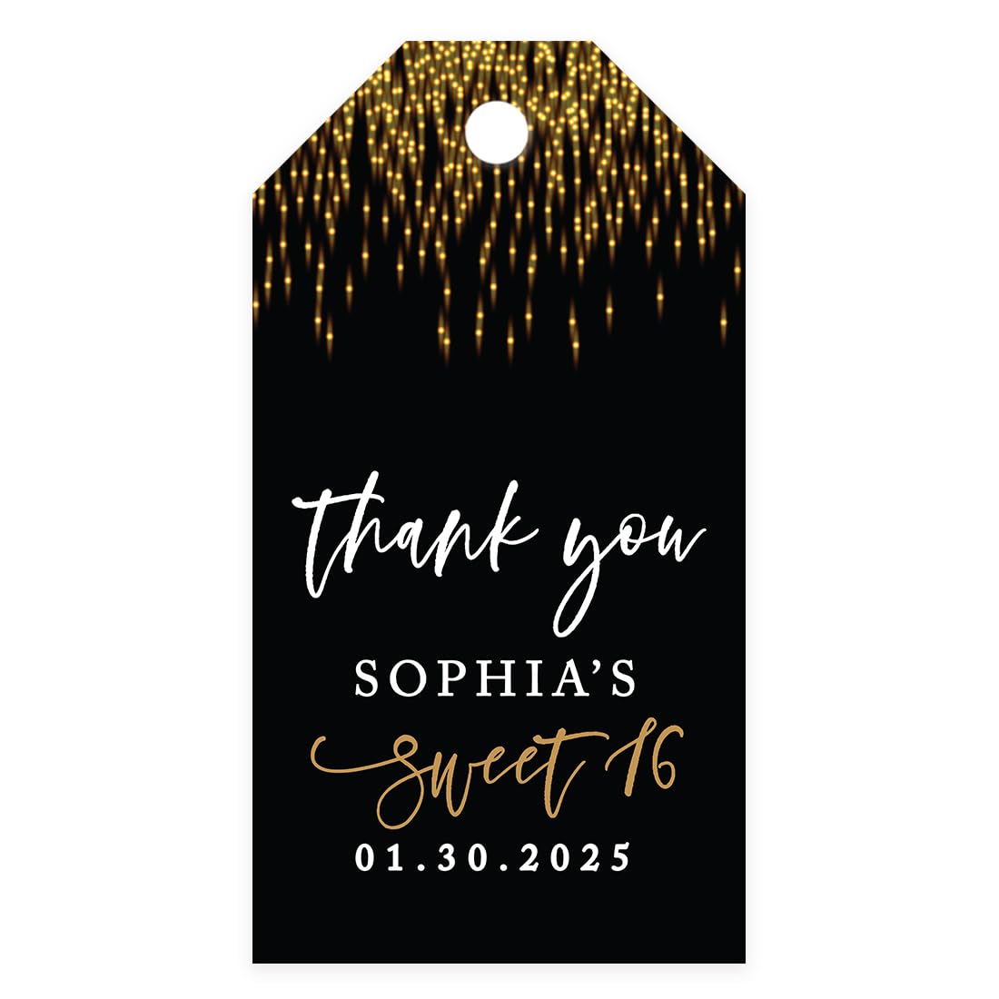 Amazon.com : Andaz Press 60-Pack Personalized Sweet 16 Favor Tags with ...