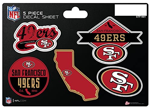 Snapklik.com : NFL San Francisco 49ers 5-Piece Die-Cut Decal Sheet
