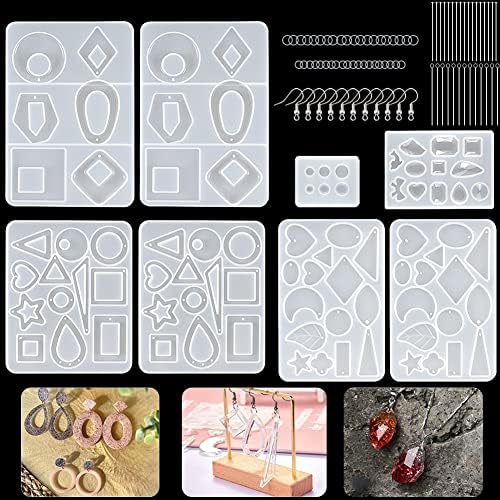 Bekecidi 113 PCS Resin Moulds Silicone Keyring Kit Epoxy Resin Mold ...