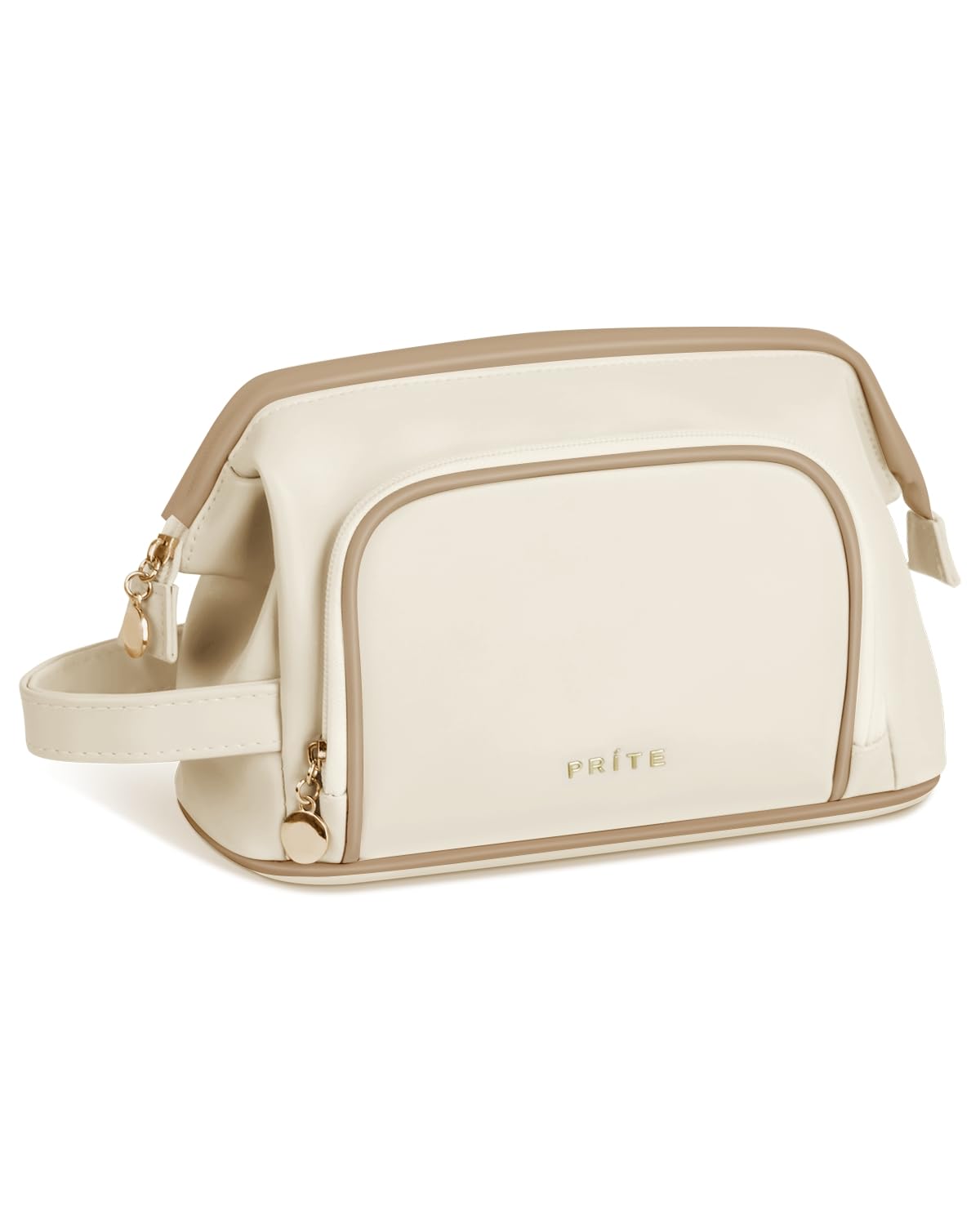 Amazon.com: Prite Travel Makeup Bag, PU Leather Waterproof Cosmetic ...