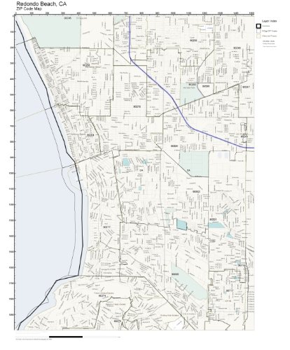 ZIP Code Wall Map of Redondo Beach, CA ZIP Code Map Not Laminated ...