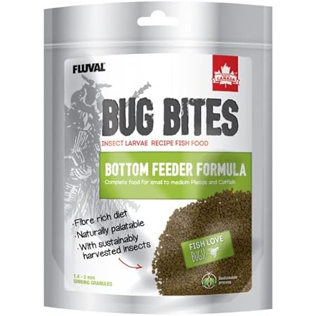 Fluval Bug Bites fish food, with insect larvae, for bottom-eating fish ...