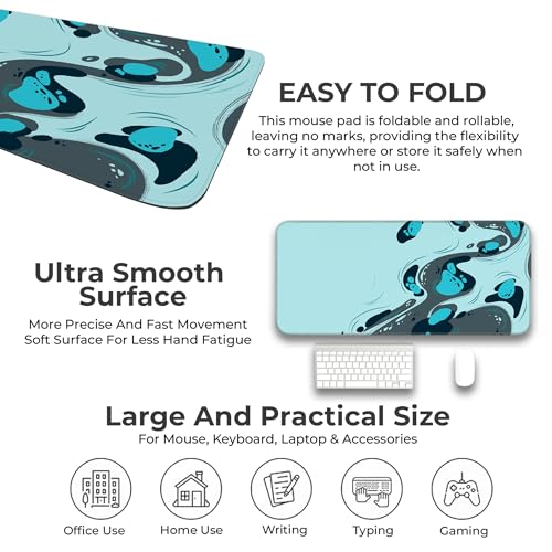 Skiditos Swirl Pattern Ocean Blue Large Mouse Pad - Extended Gaming ...