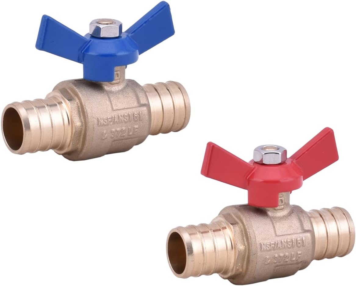 Amazon.com: 3/4'' PEX Ball Valve, Full Port Water Stop Shut Off, 1/4 ...