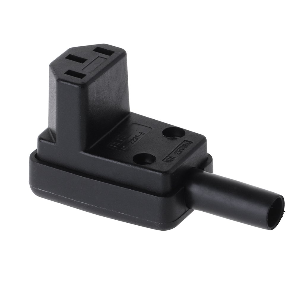 90 Degree Angled IEC 320 C13 Female Plug AC 10A 250V Power Cord Cable ...